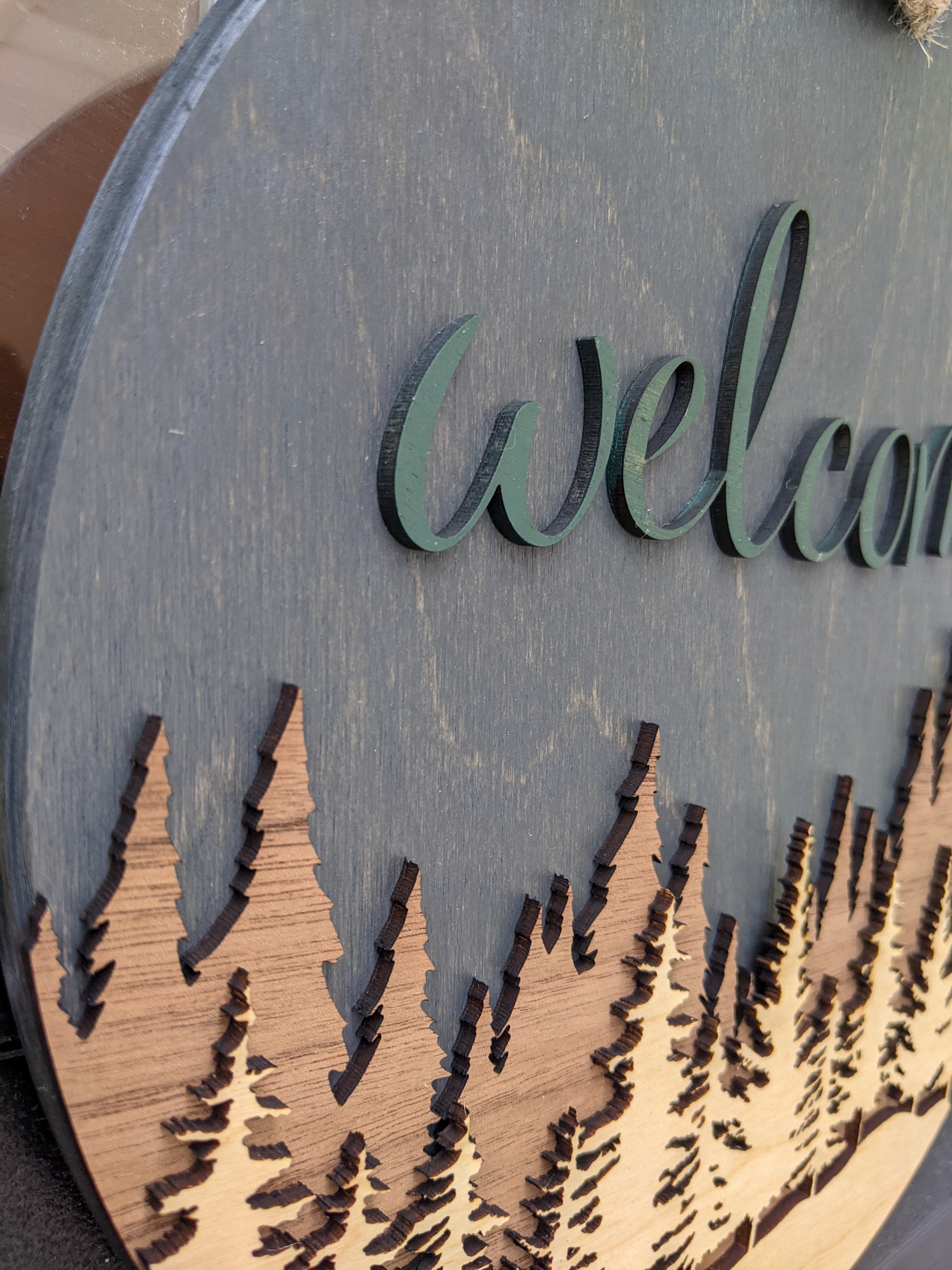 Welcome Sign Forest Sign Round Sign Housewarming Gift Tree - Etsy