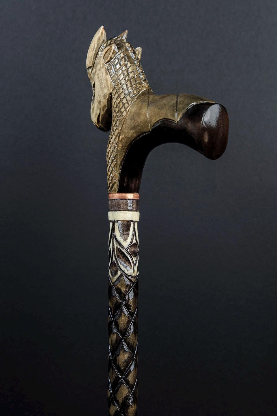 Goat Artisan-crafted Wooden Walking Cane | Unique Design for Men and ...