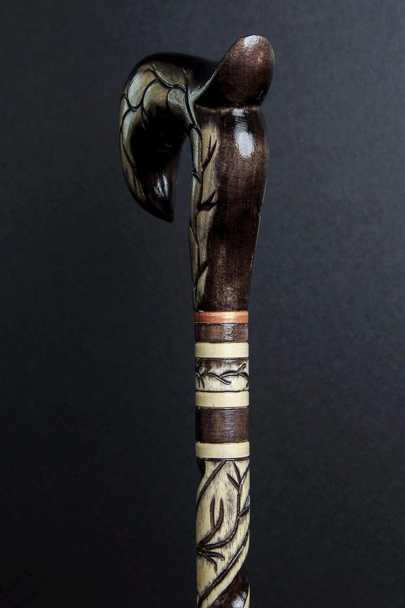 Gothic Fantasy Forest: Walking Cane Handcarved Wooden - Etsy