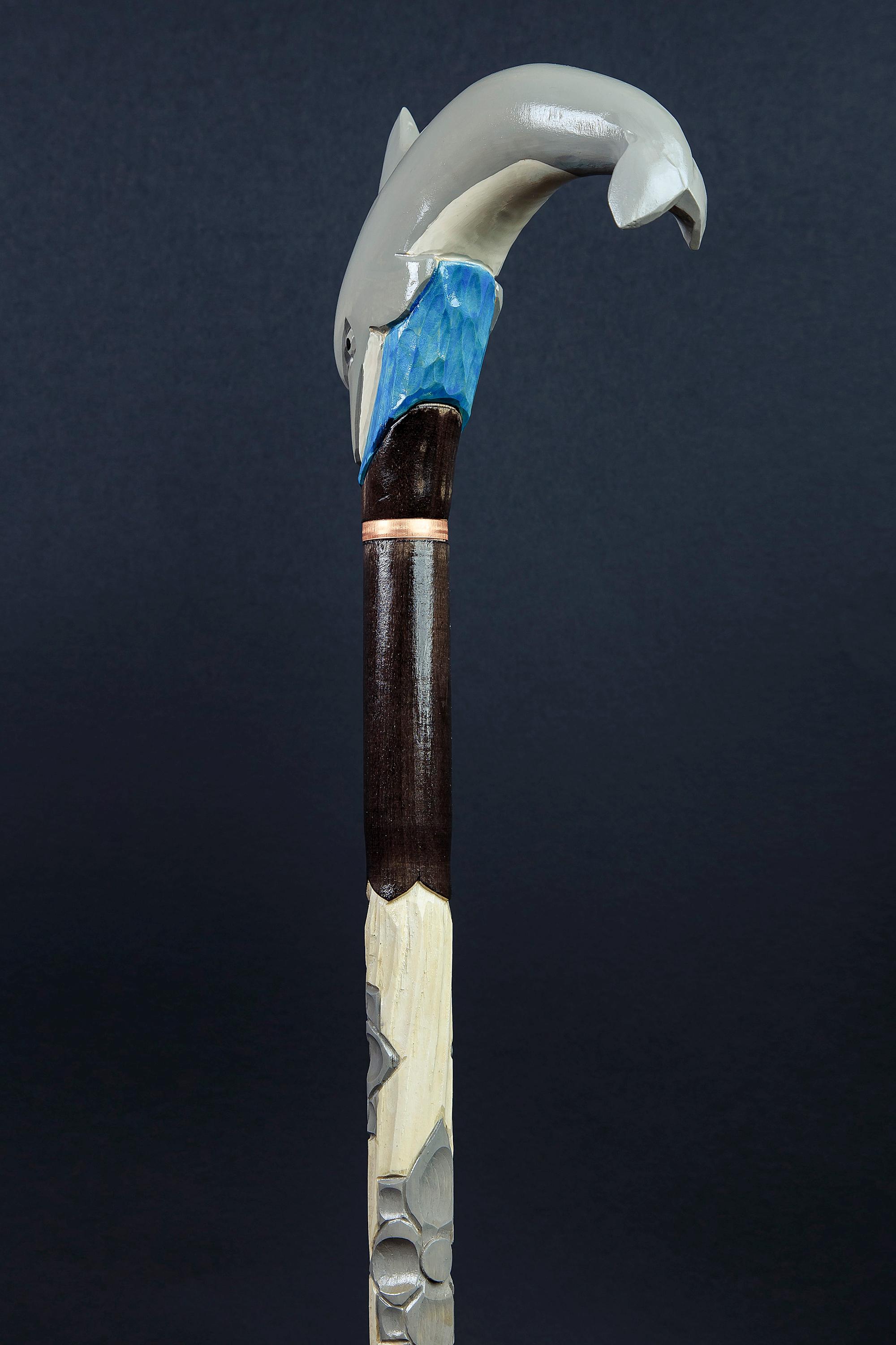 Dolphin Walking Cane – Elegant Wooden Cane for Men and Women, Unique ...