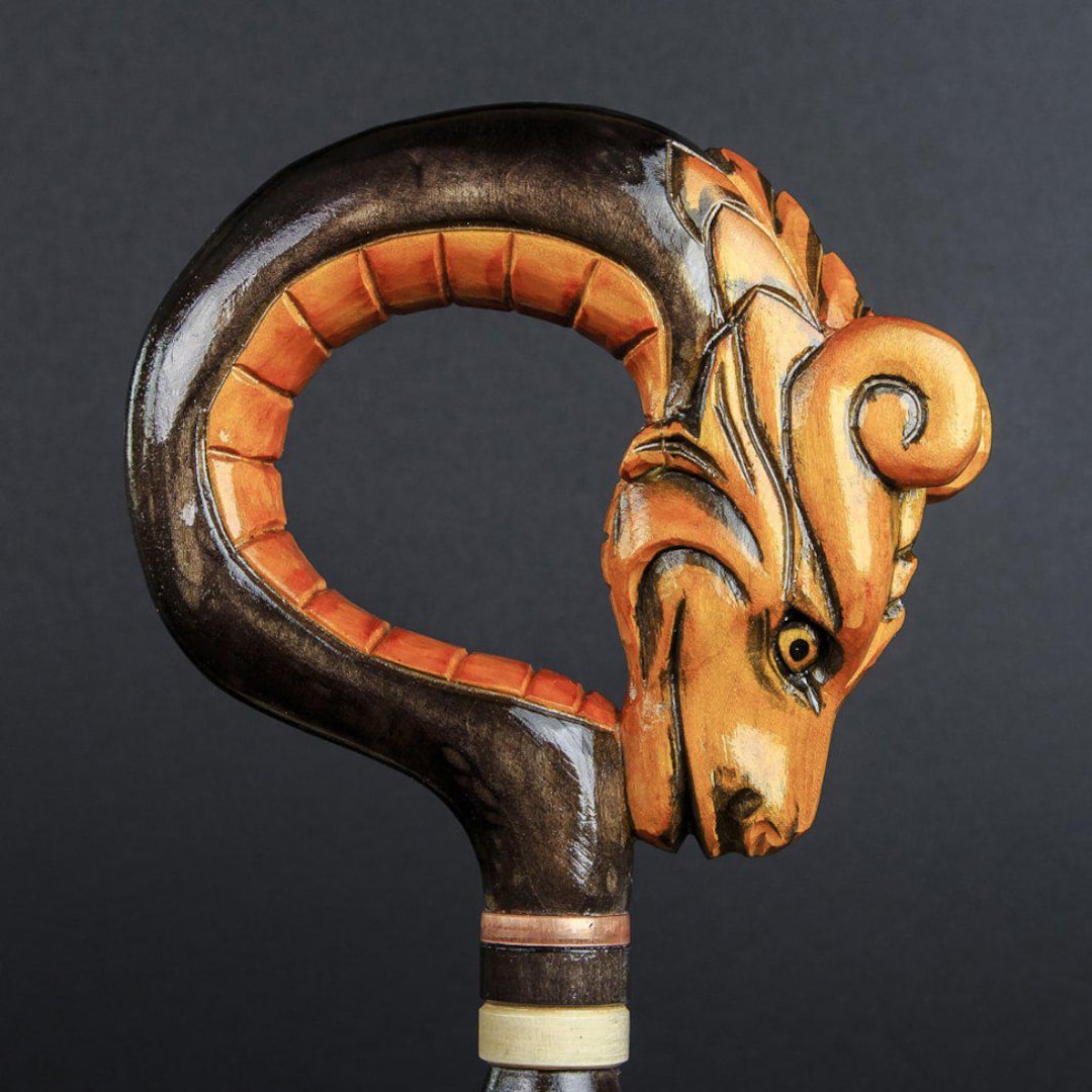 Dragon Walking Stick | Hand-carved Wooden Staff | Mythological Gift - Etsy