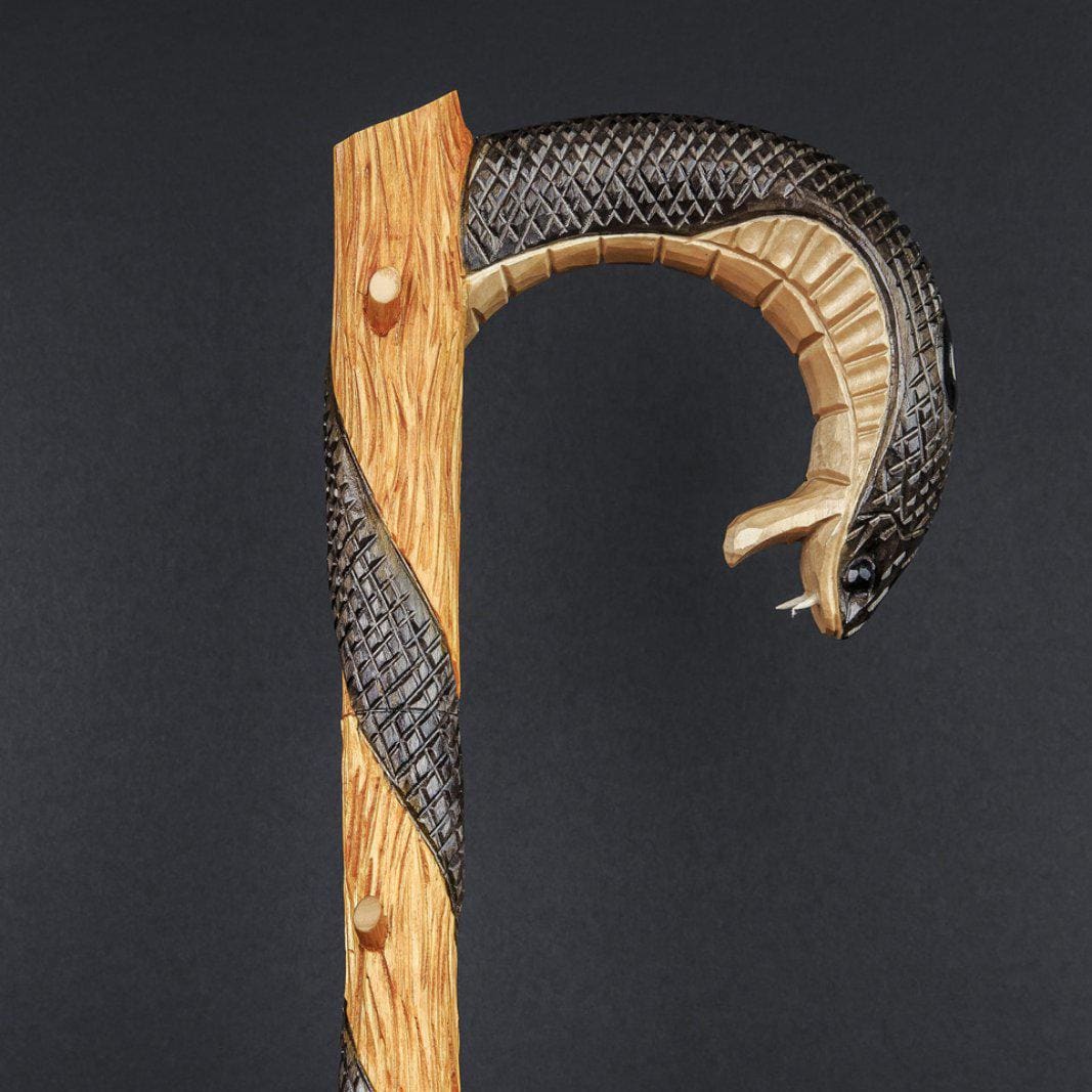 Snake Walking Cane | Unique Wooden Stick for Men and Women Carved ...