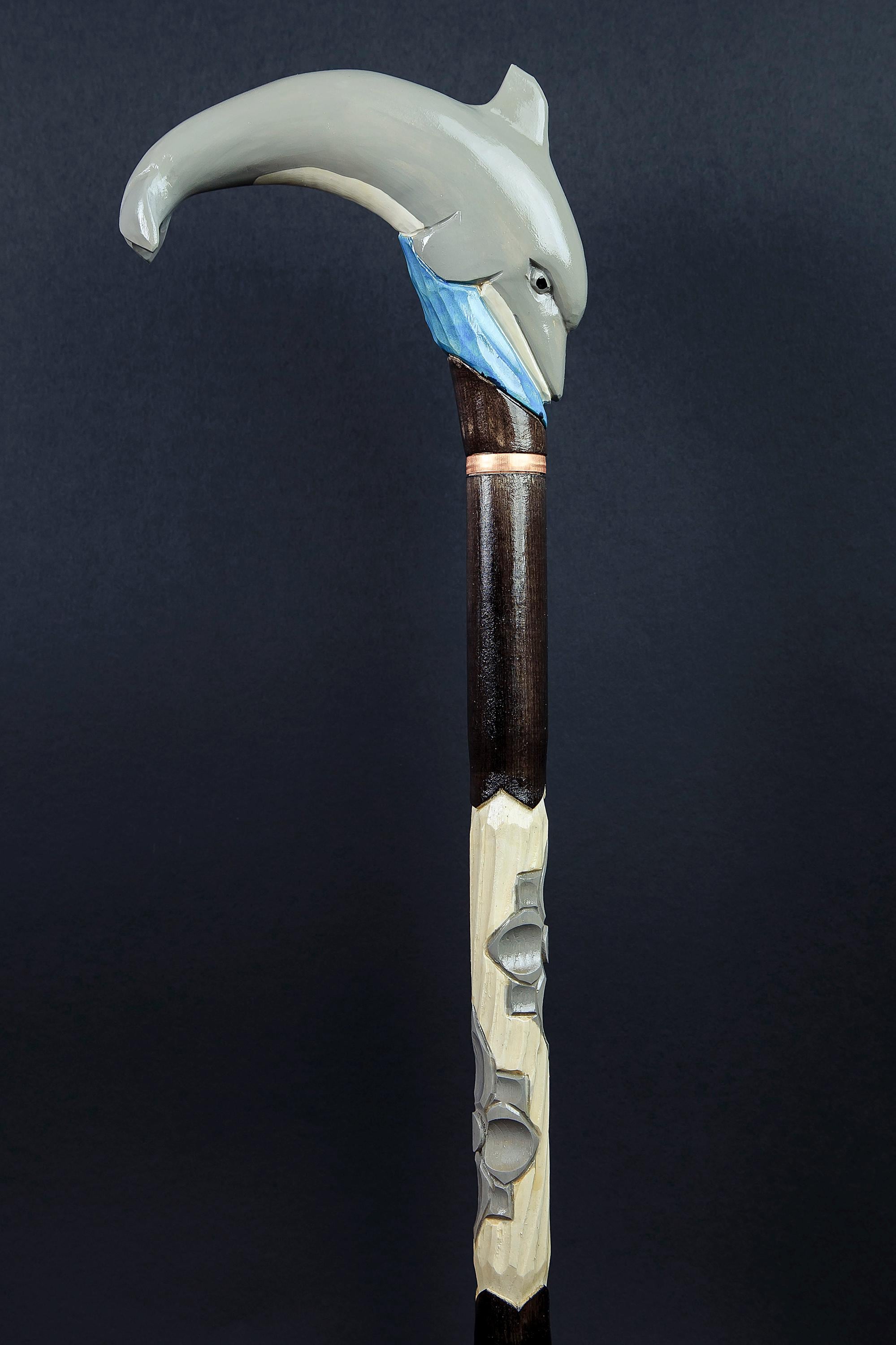 Dolphin Walking Cane – Elegant Wooden Cane for Men and Women, Unique ...
