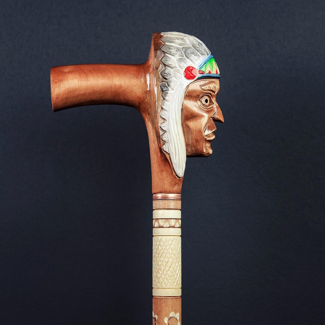 Shaman Walking Cane – Mystical Wooden Walking Stick for Men and Women ...