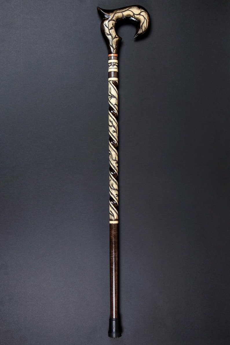 Gothic Fantasy Forest: Walking Cane Handcarved Wooden - Etsy