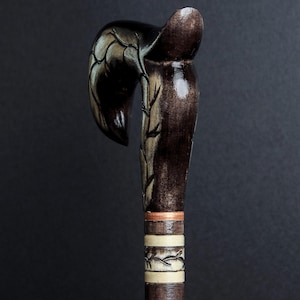 Gothic Fantasy Forest Walking Cane Hand-carved Wooden Walking Stick ...