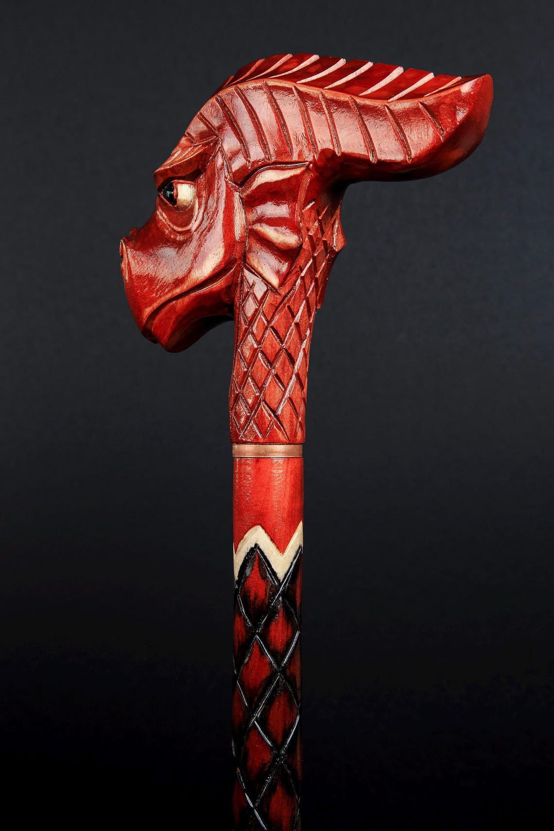 Red Dragon Walking Cane for Women Walking Stick for Men Handmade Dragon ...