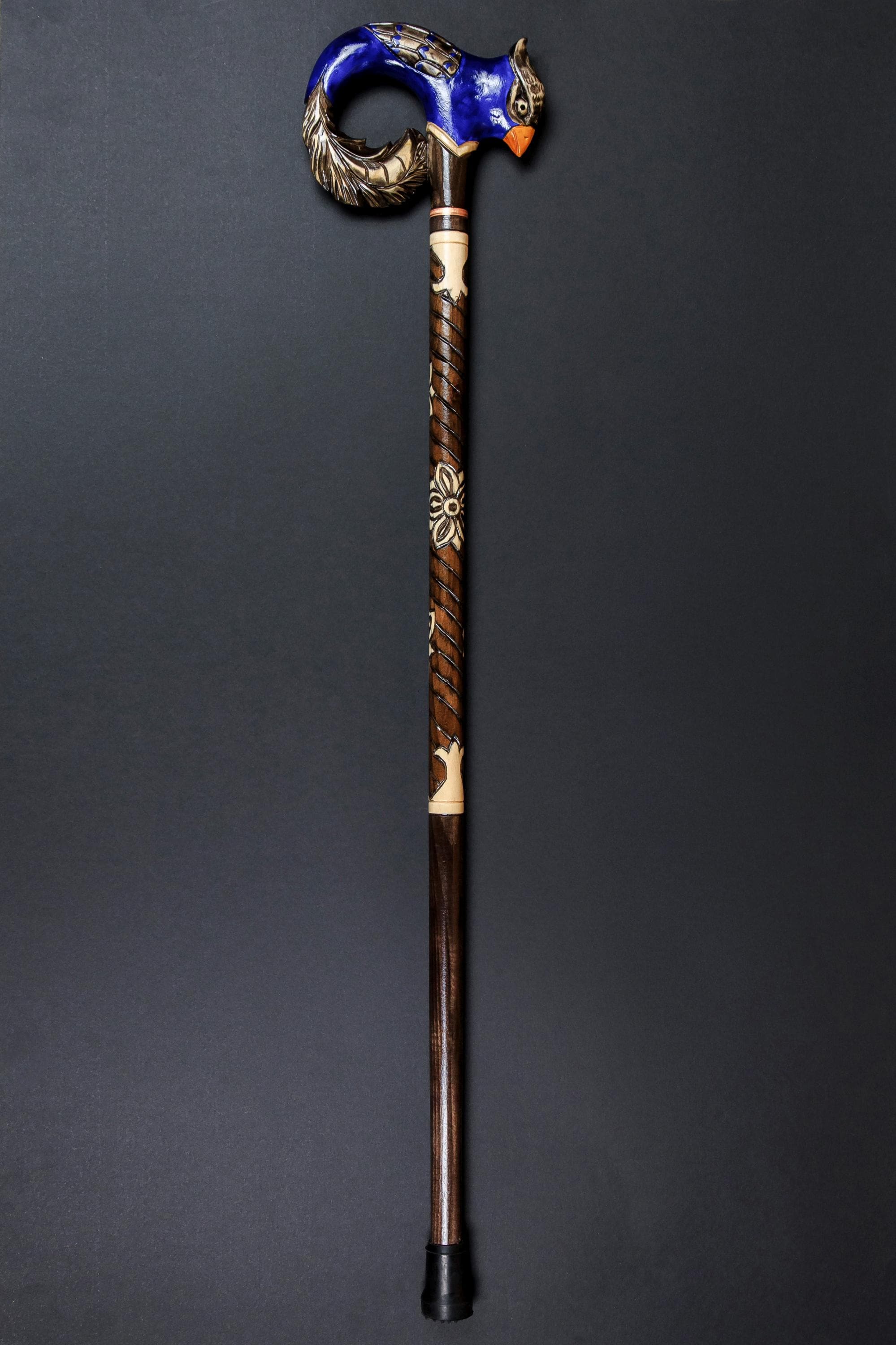 Peacock Artisan Wooden Walking Cane | Walking Stick Unique Design for ...