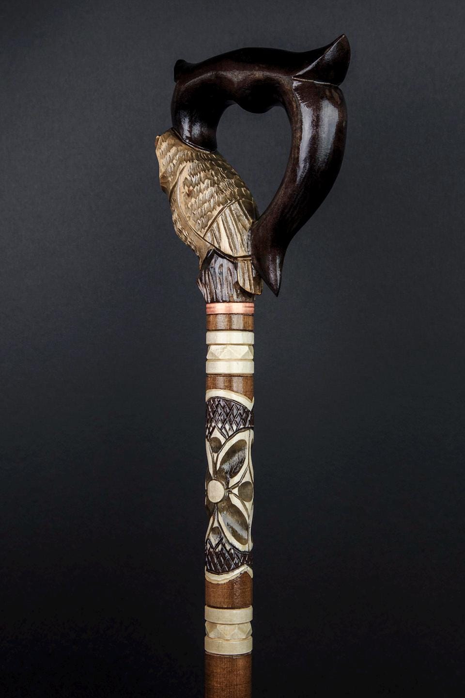 Owl Walking Cane Hand Carved Wooden Stick - Etsy