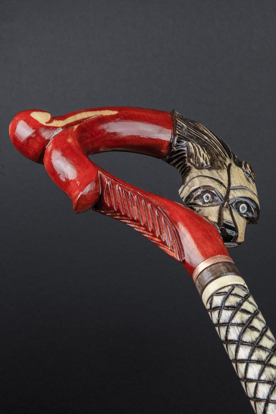 Wooden Walking Stick With Wolf Design | Handcrafted Linden Wood Cane - Etsy