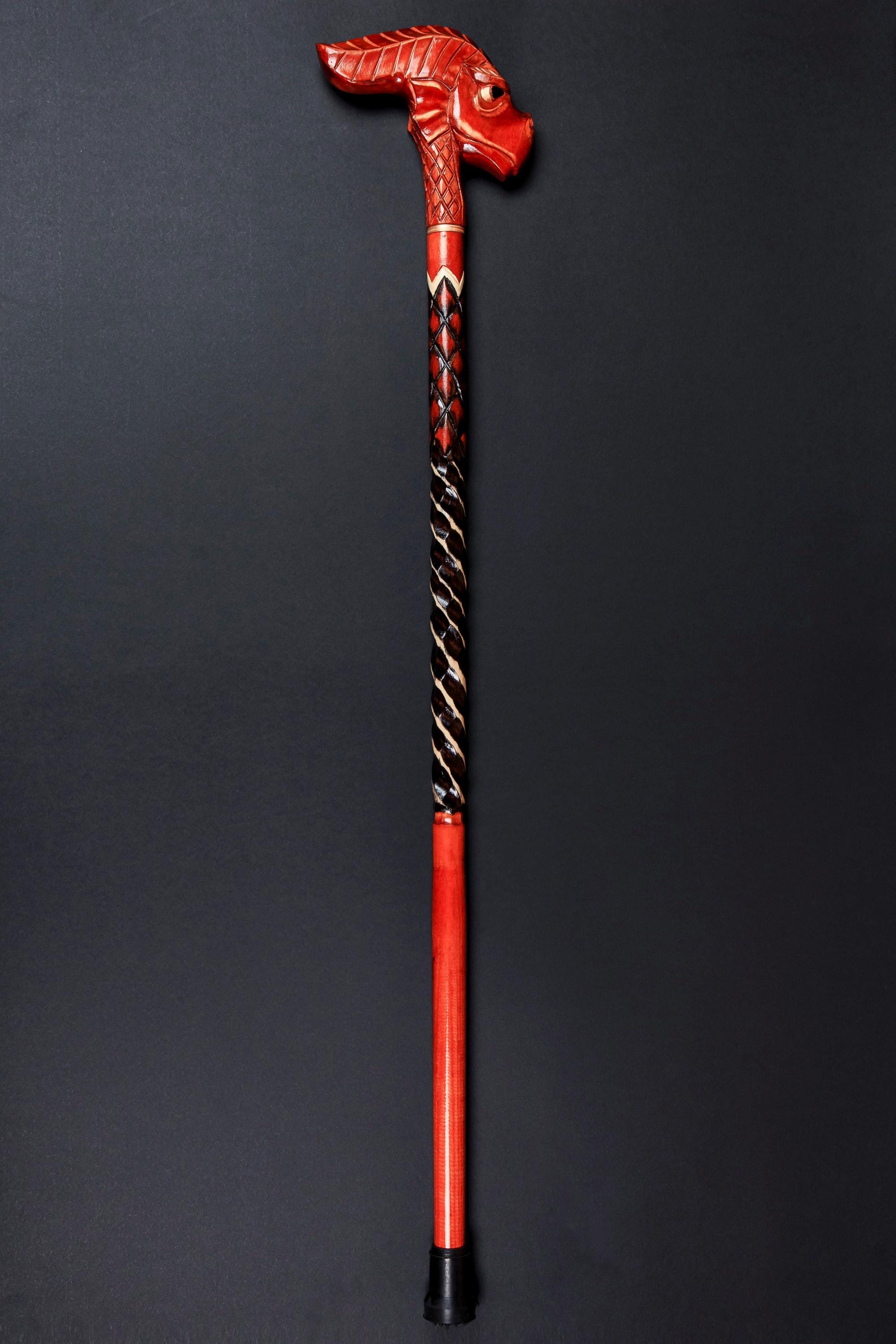 Red Dragon Walking Cane for Women Walking Stick for Men Handmade Dragon ...