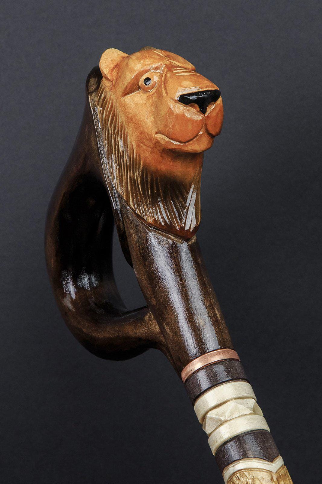 Lion Walking Stick| Artisan Walking Cane for Men and Women - Etsy