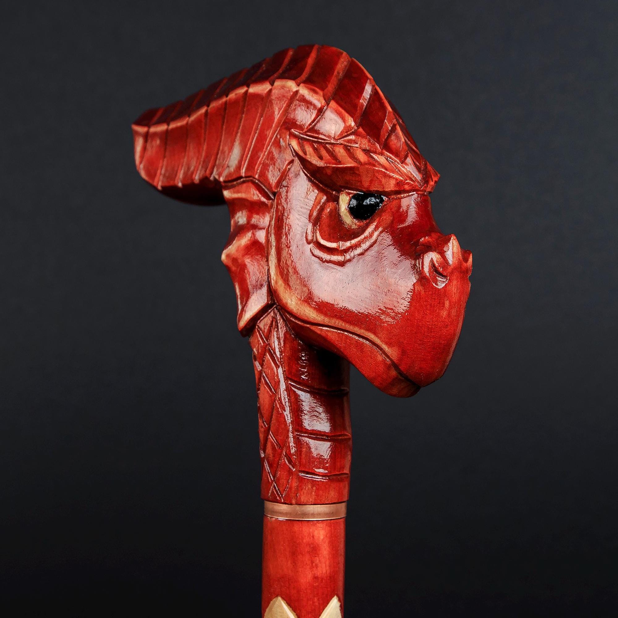 Red Dragon Walking Cane for Women Walking Stick for Men Handmade Dragon ...