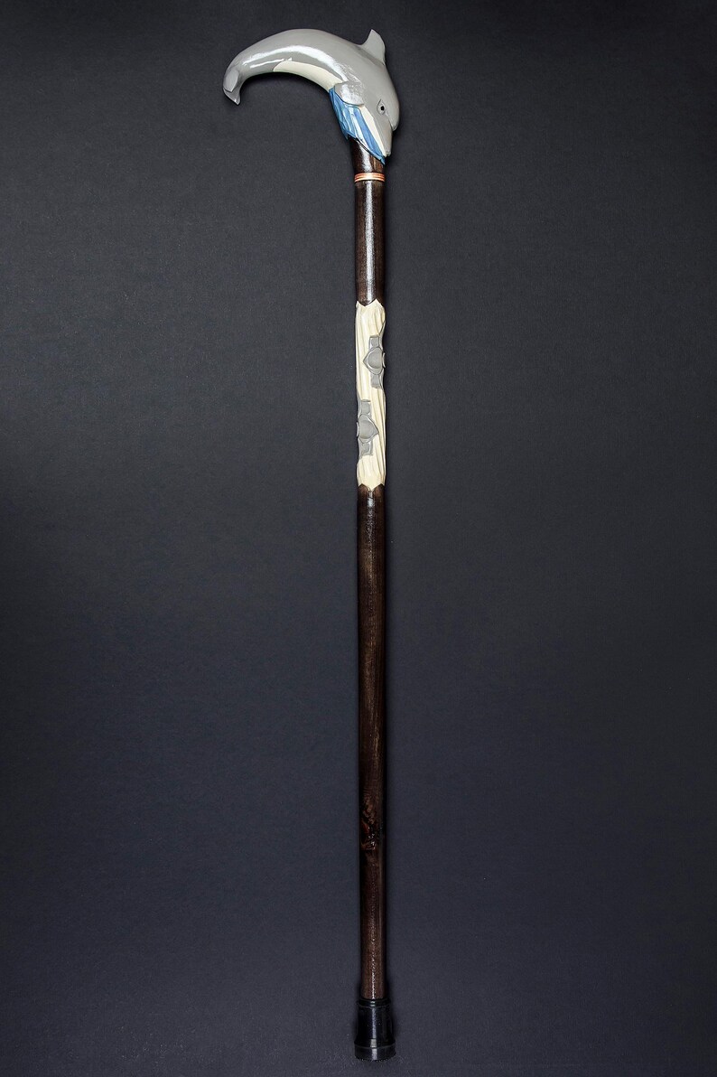 Dolphin Walking Cane – Elegant Wooden Cane for Men and Women, Unique ...