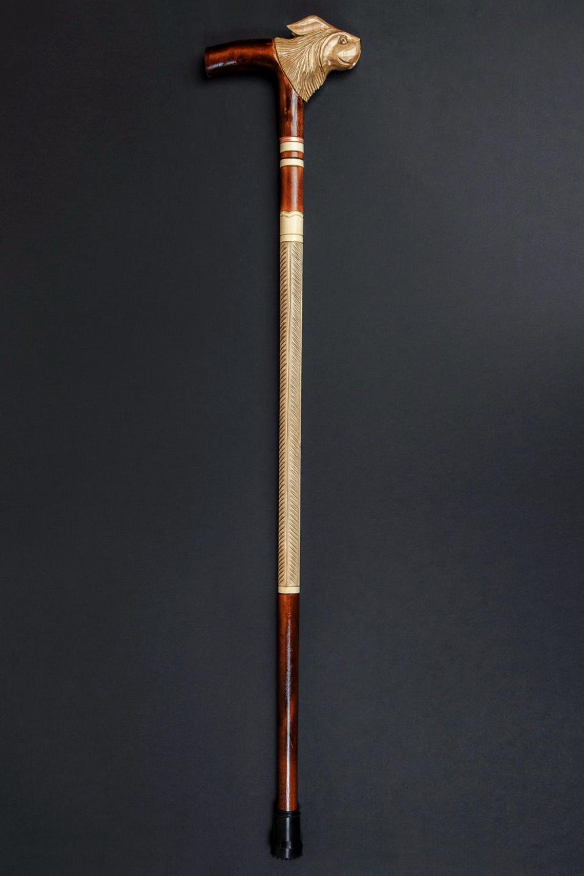 Victorian Rabbit Walking Cane, Wooden Rabbit Head Walking Stick ...