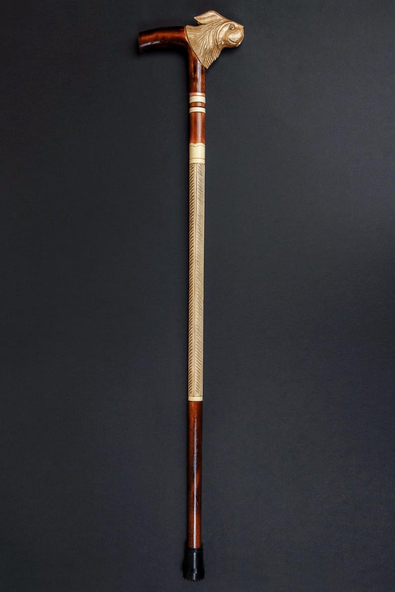Victorian Rabbit Walking Cane, Wooden Rabbit Head Walking Stick ...