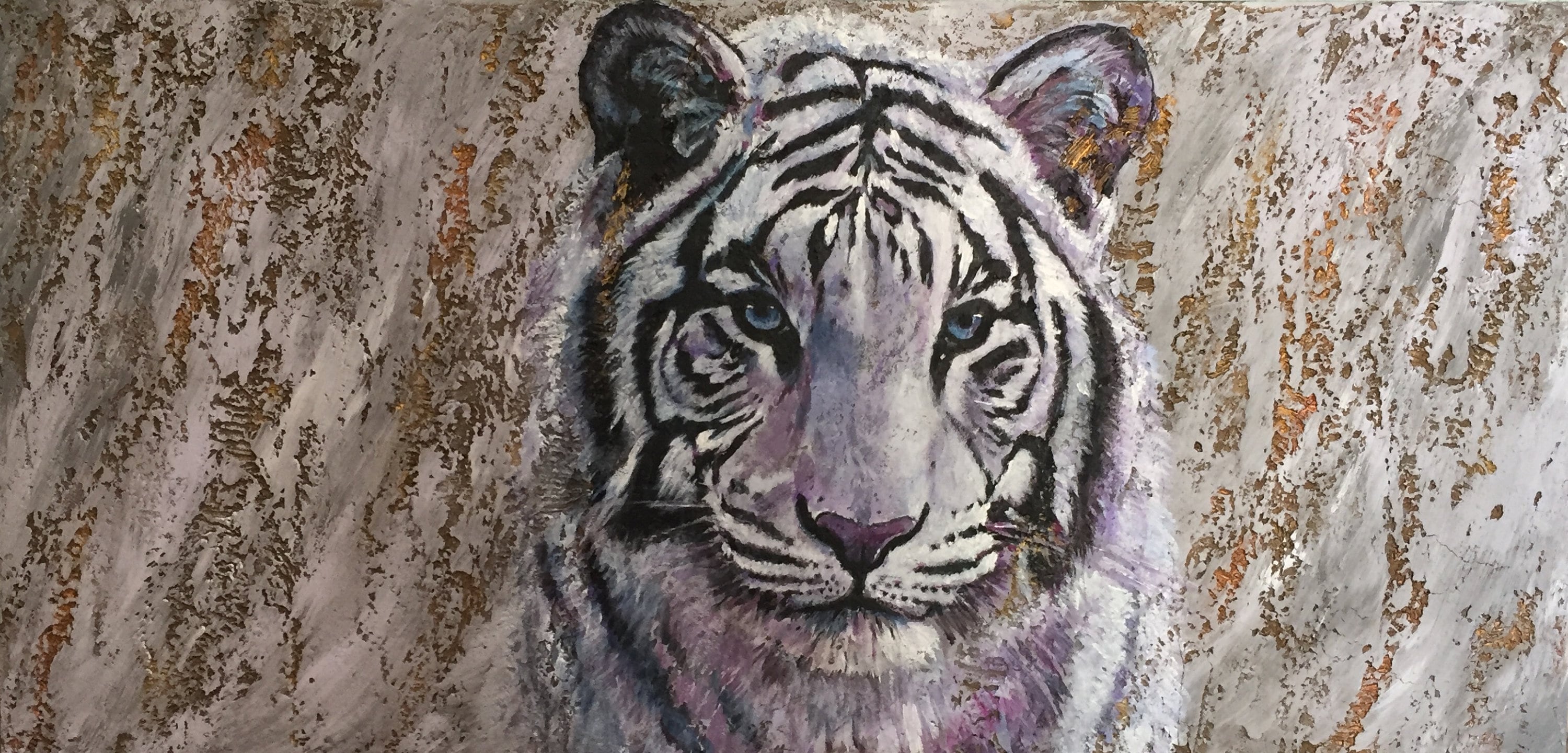 White Tiger Painting Acrylic