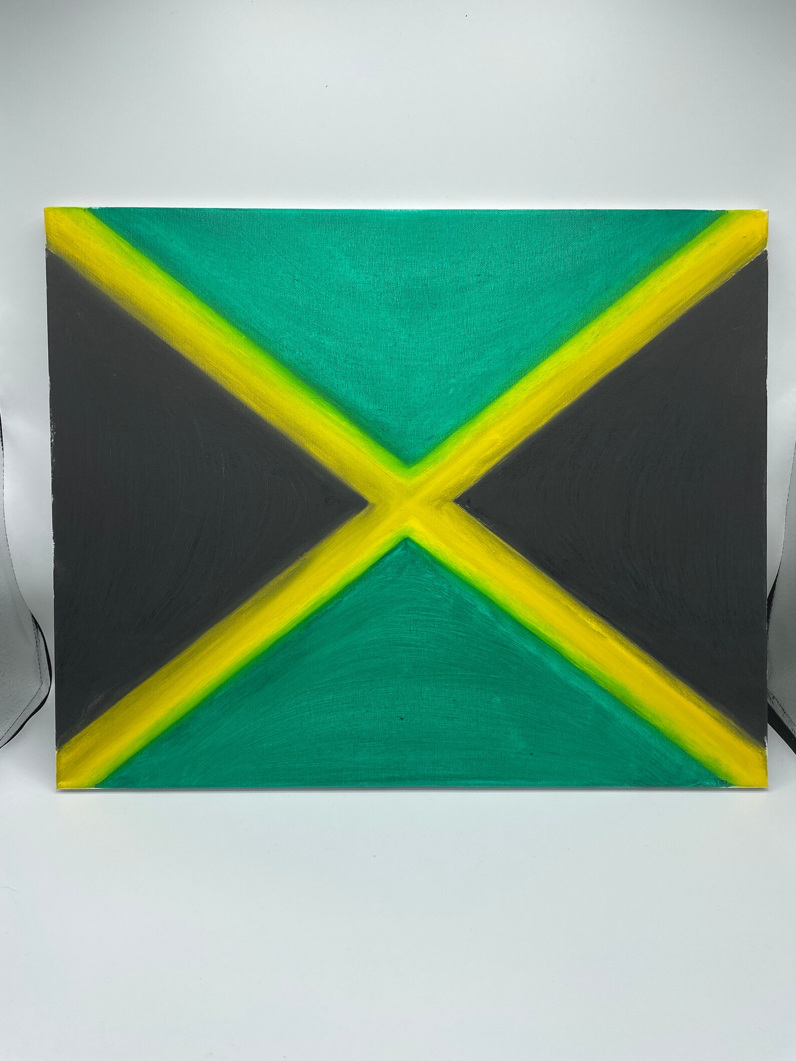 Hand painted Acrylic Jamaican Flag | Etsy