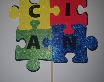 Puzzle Piece Cake Topper | Etsy UK