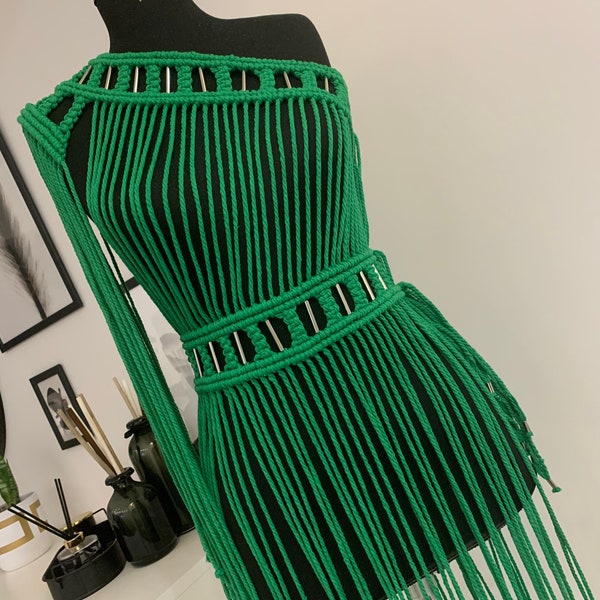 Macrame Dress - Etsy