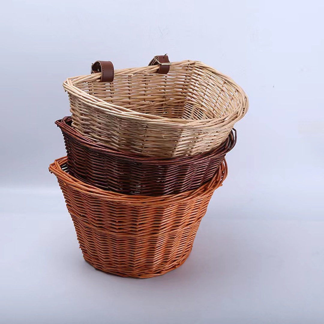 Wicker Bicycle Basket, Rattan Bicycle Basket, Handmade Bicycle Basket ...