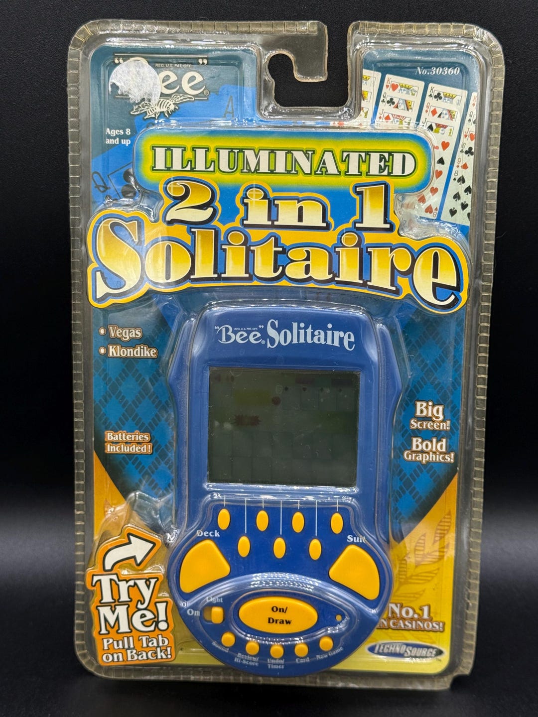 NEW! Bee Illuminated 2-IN-1 Solitaire Handheld Electronic Card Game ...