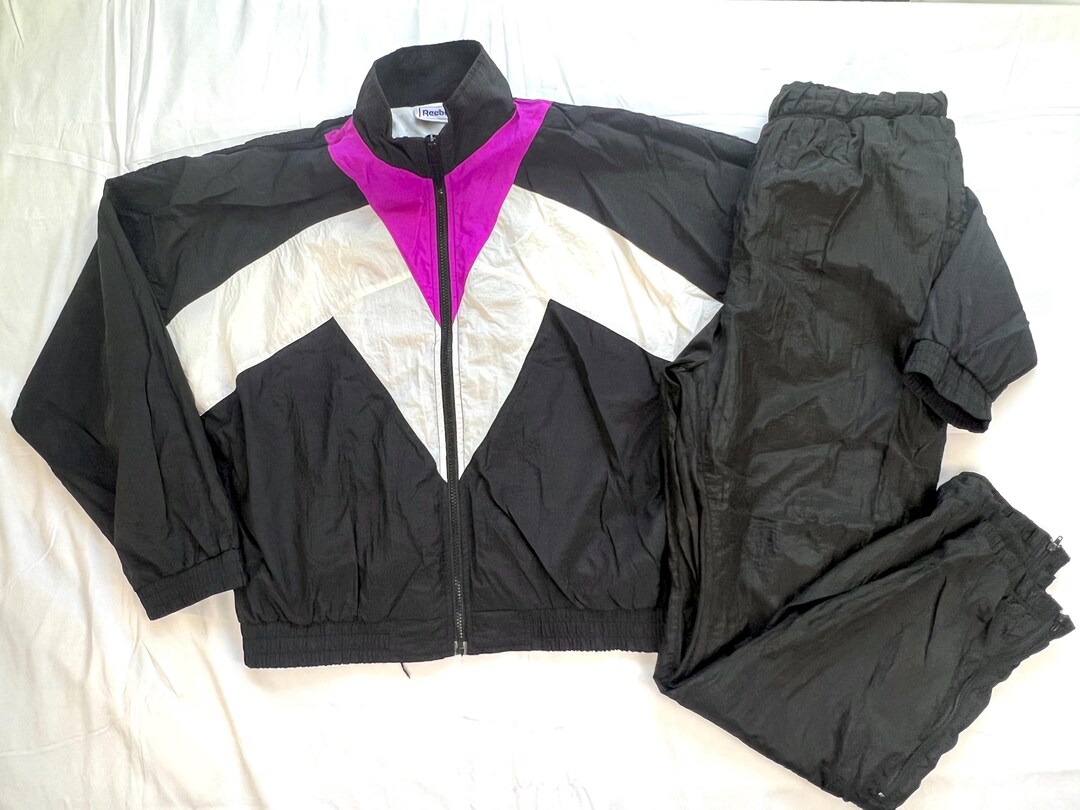 Vintage 90s Medium Reebok Classics Women's Black Purple Track Suit Set ...