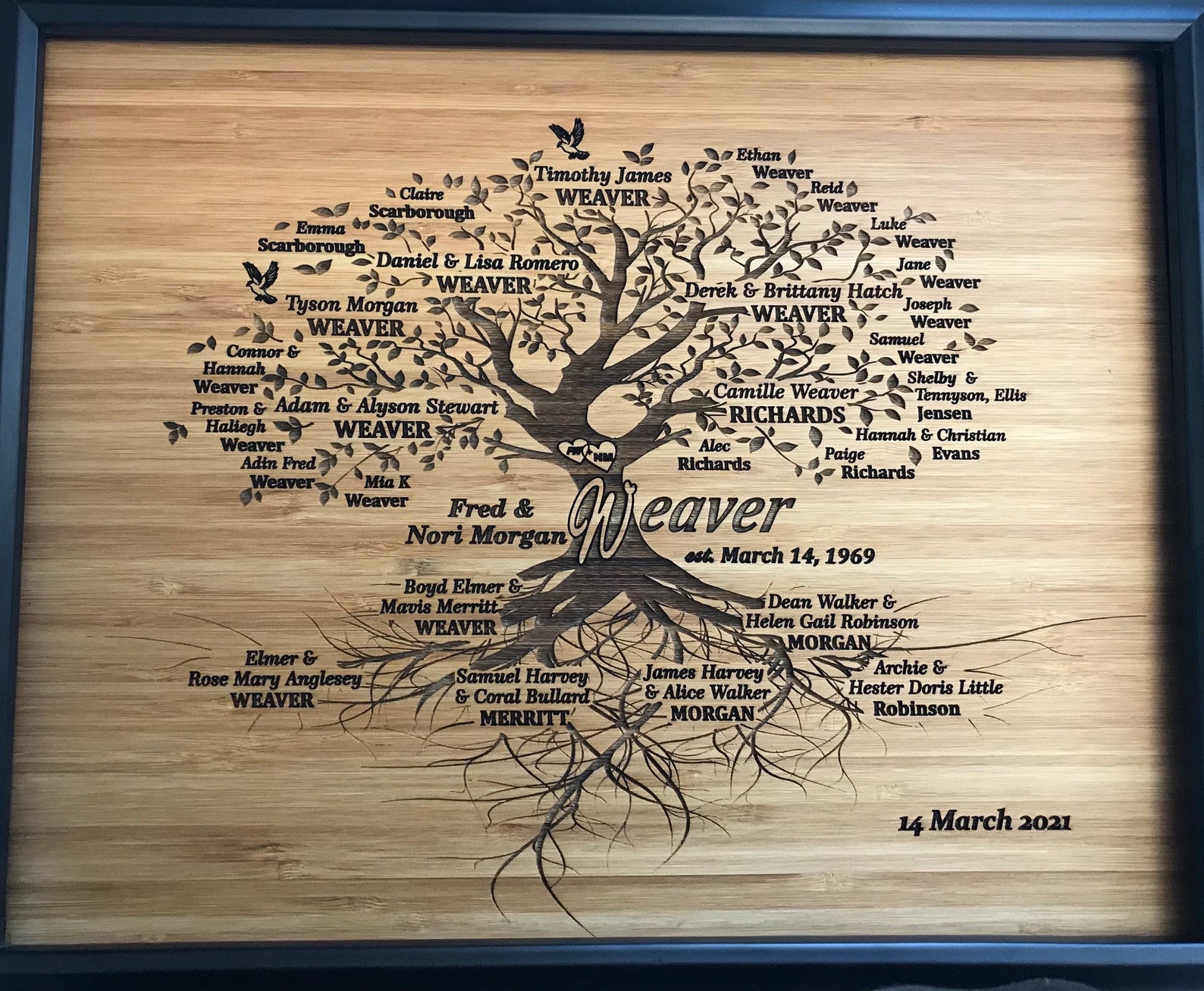 Laser Cut Family Tree With 6 Generations - Etsy