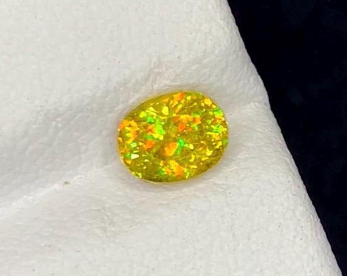 Ultra Fire Sphene Titanite Gemstone With Strong Trichroism , Oval Cut ...
