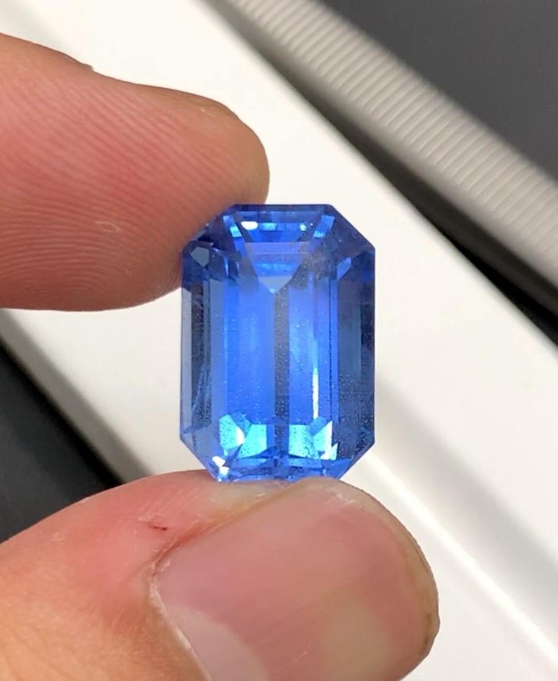 Natural Deep Blue Aquamarine Gemstone , 13.95 CT Cushion Cut March ...