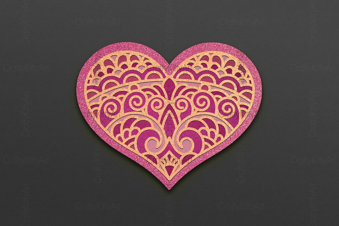 Love Heart Laser Svg. 3d Multilayer Laser Cut. Layer SVG PNG DXF Files ...