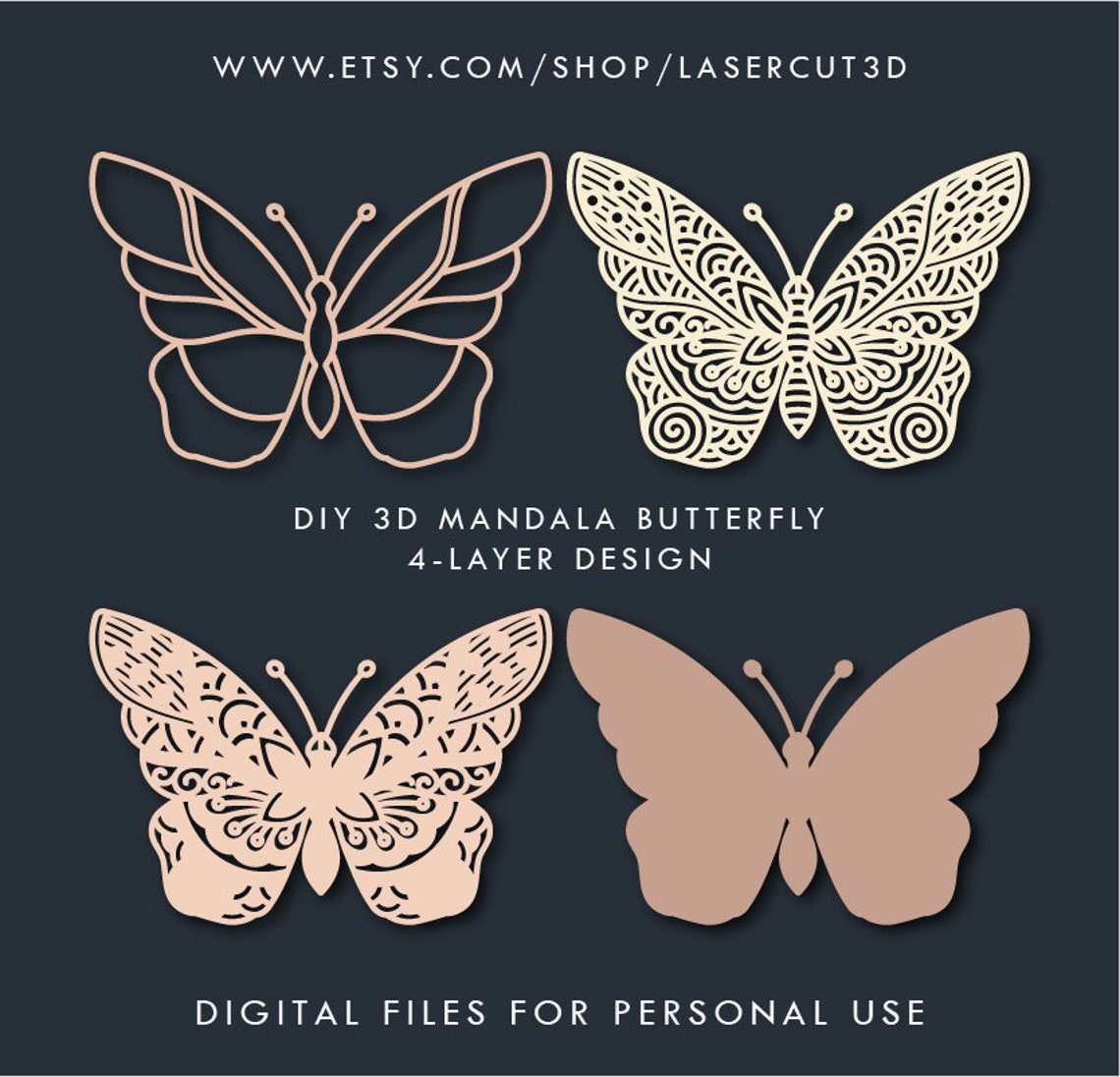 3d Layered Paper Cut File. Butterfly Svg. 3d Multilayer Svg. | Etsy