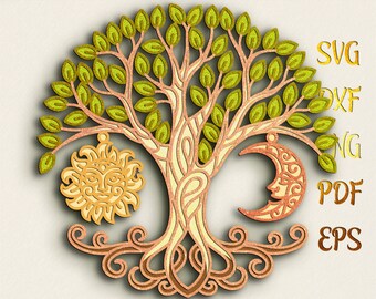 Tree Multilayer Svg - Etsy
