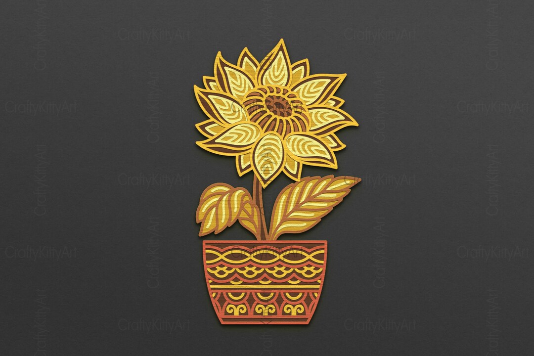 Sunflower Laser Svg. 3d Multilayer Laser Cut. Layer SVG PNG DXF Files ...