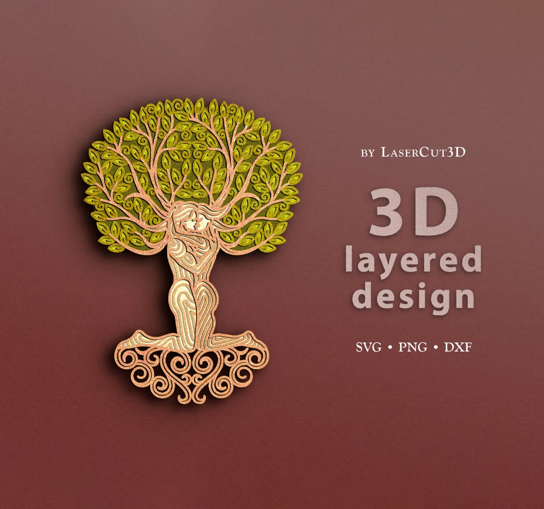 Love Tree 3d Svg. Layer SVG PNG DXF for Paper Cut, Laser Cut, Plywood ...