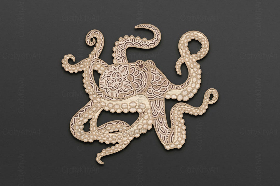 Octopus Laser Svg. 3d Multilayer Laser Cut. Layer SVG PNG DXF Files for ...