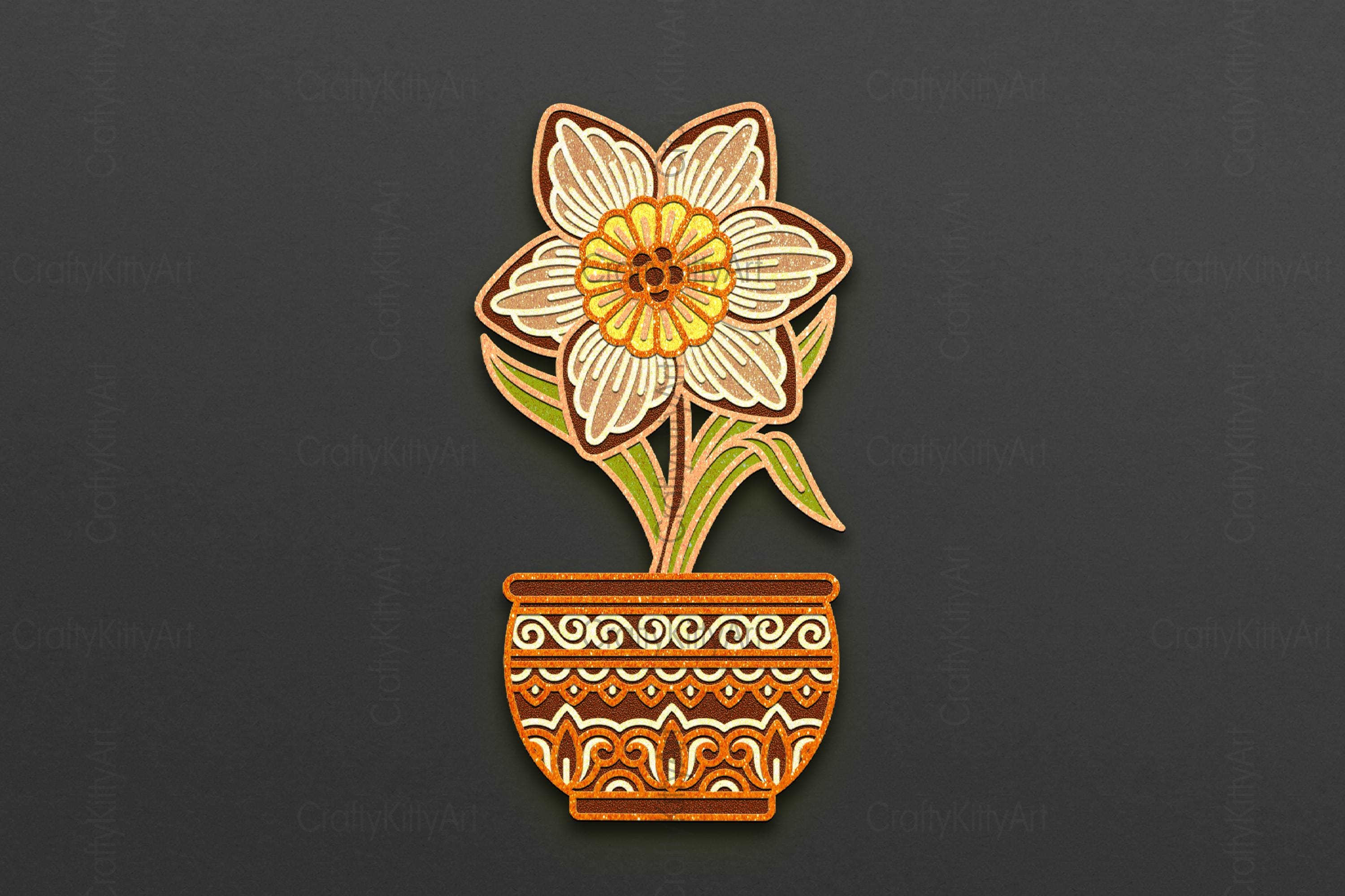 Daffodil Laser Svg. 3d Multilayer Laser Cut. Layer SVG PNG DXF Files ...