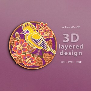 Bird 3d Svg. Layer SVG PNG DXF for Paper Cut, Laser Cut, Plywood ...