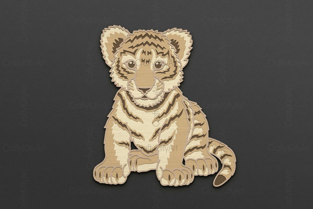 Tiger Laser Svg. 3d Multilayer Laser Cut. Layer SVG PNG DXF Files for ...