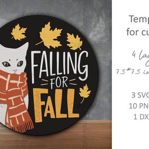 Falling for Fall Svg. 3D Fall Door Hanger Svg. Layer SVG PNG DXF for ...