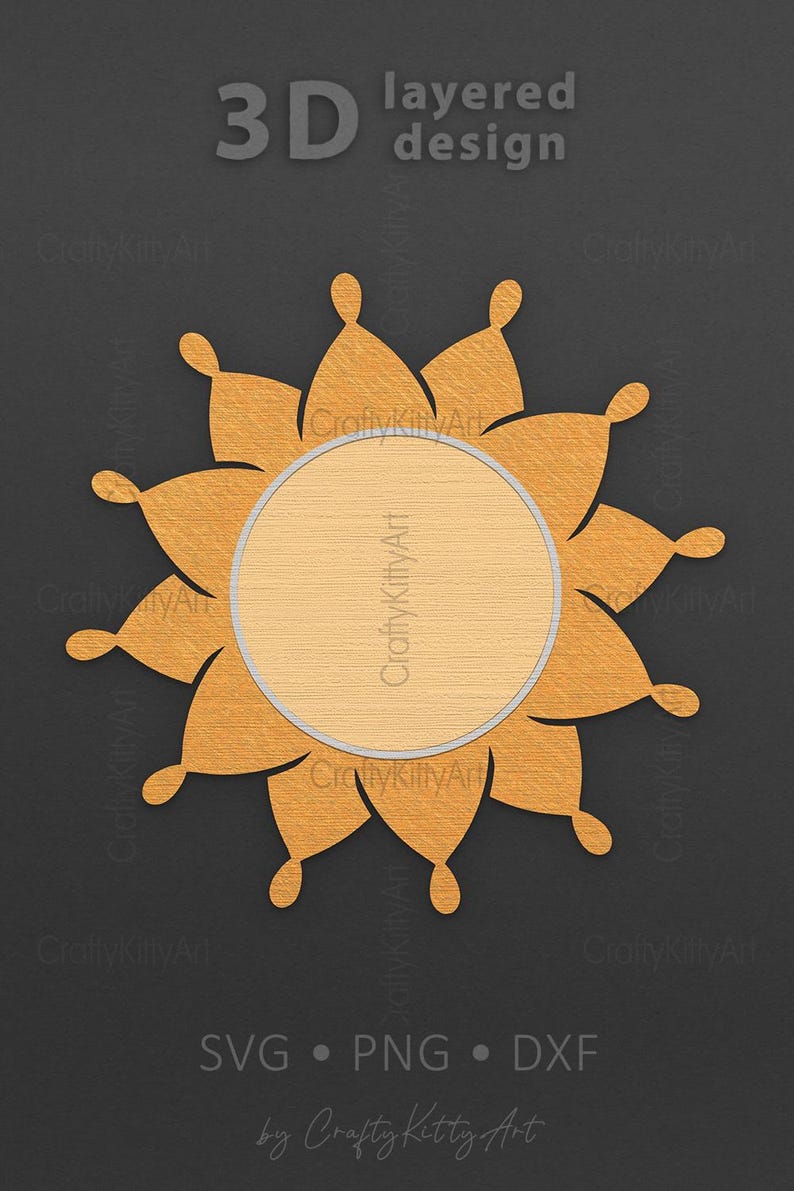 Sun 3d Svg Bundle. Layer SVG PNG DXF for Paper Cut, Laser Cut, Plywood ...