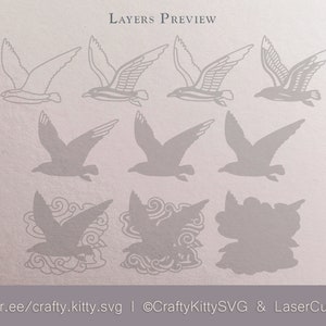 Seagull 3d Svg. Layer SVG PNG DXF for Paper Cut, Laser Cut, Plywood ...