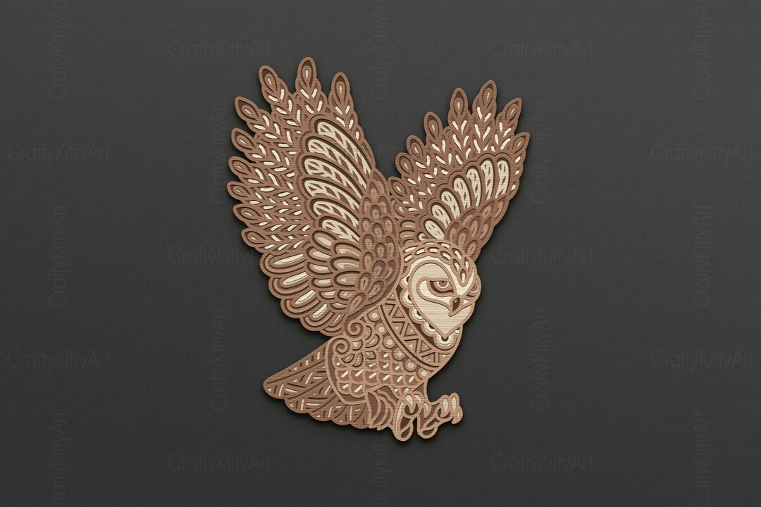 Owl Laser Svg. 3d Multilayer Laser Cut. Layer SVG PNG DXF Files for ...