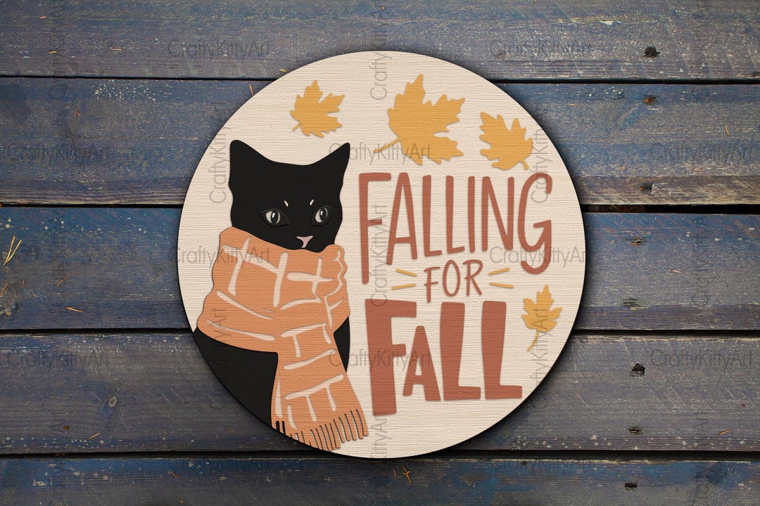Falling for Fall Svg. 3D Fall Door Hanger Svg. Layer SVG PNG DXF for ...
