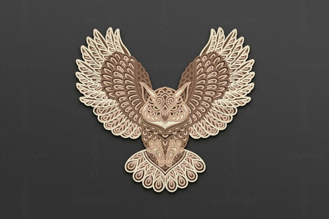 Owl Laser Svg. 3d Multilayer Laser Cut. Layer SVG PNG DXF Files for ...
