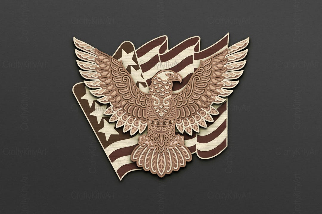 Eagle Laser Svg. 3d Multilayer Laser Cut. Layer SVG PNG DXF Files for ...