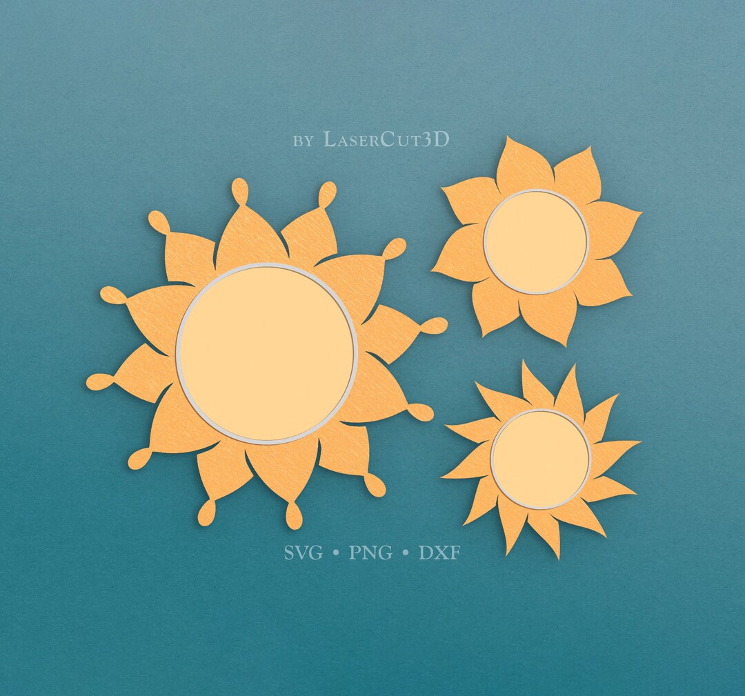 Sun 3d Svg Bundle. Layer SVG PNG DXF for Paper Cut, Laser Cut, Plywood ...