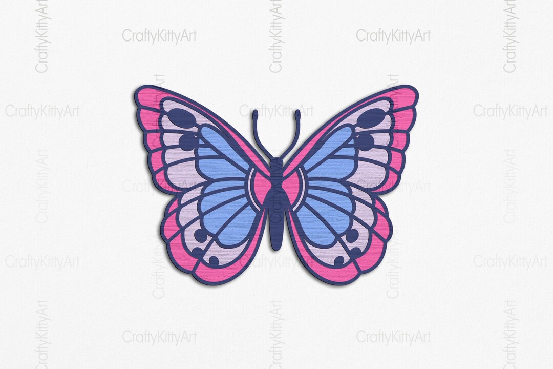 Butterfly 3d Svg. Layer SVG PNG DXF for Paper Cut, Laser Cut, Plywood ...