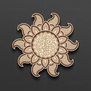 Sun Laser Svg. 3d Multilayer Laser Cut. Layer SVG PNG DXF Files for ...