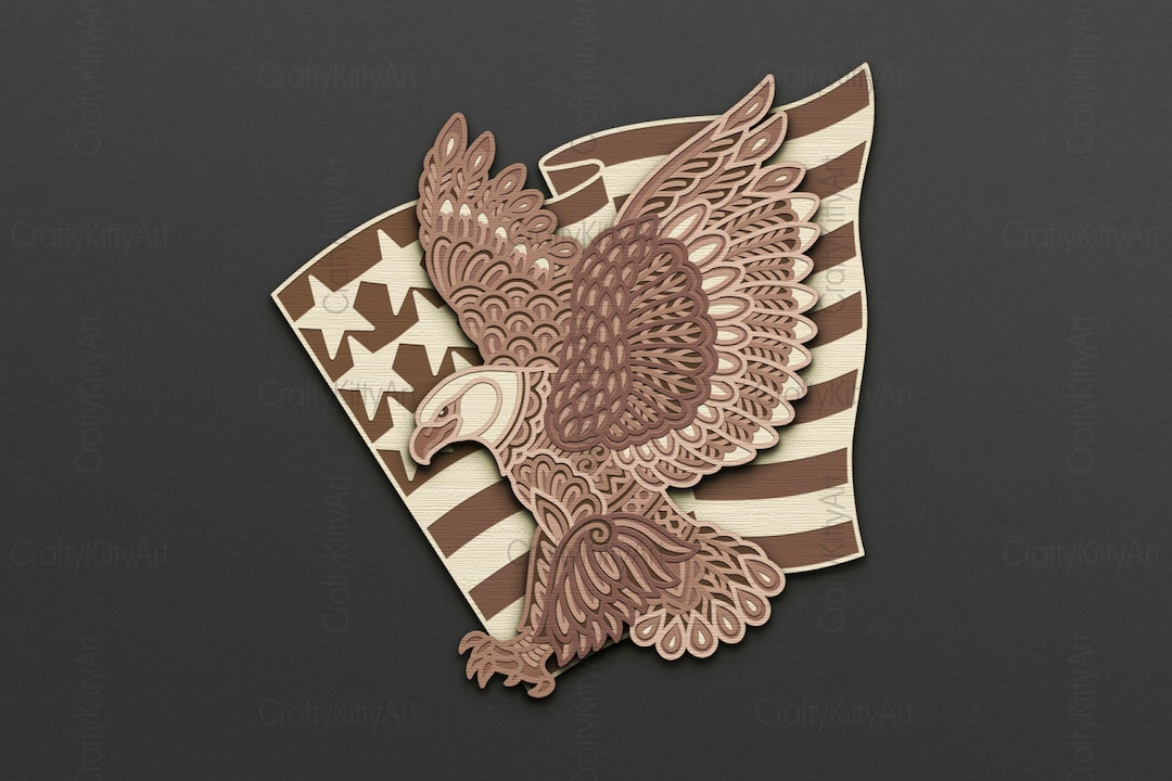 Eagle Laser Svg. 3d Multilayer Laser Cut. Layer SVG PNG DXF Files for ...